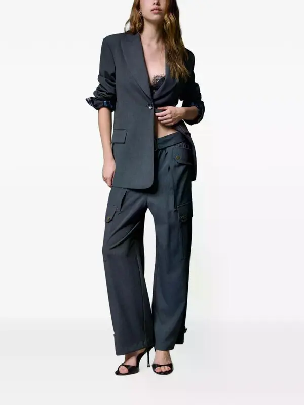Liu Jo Flannel Cargo Pants With Belted Waist