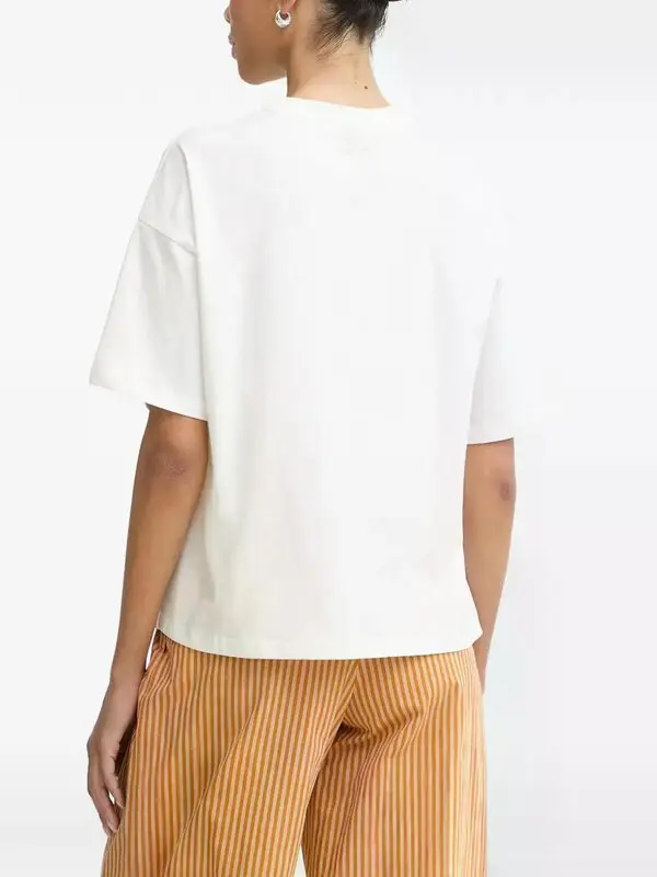 NEVER FULLY DRESSED Peach-print Cotton T-shirt