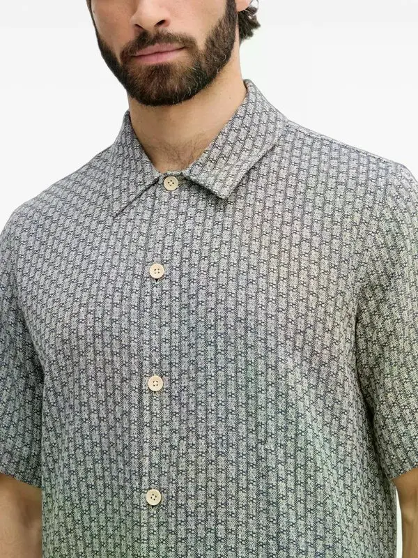 MOS MOSH Mmgbanks Geometric-print Short-sleeve Shirt