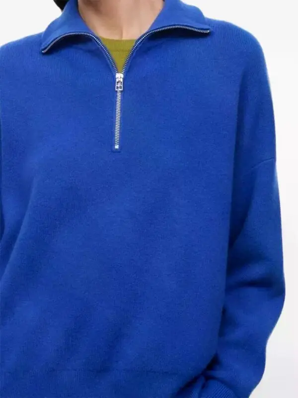 Staud Hudson Quarter-zip Cashmere Sweater - Blue