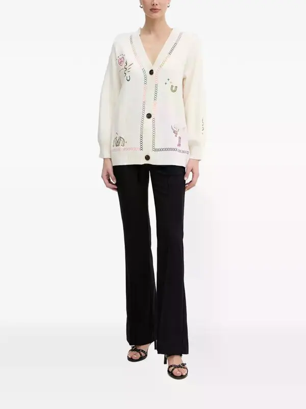 NEVER FULLY DRESSED Embroidered Motif Cardigan