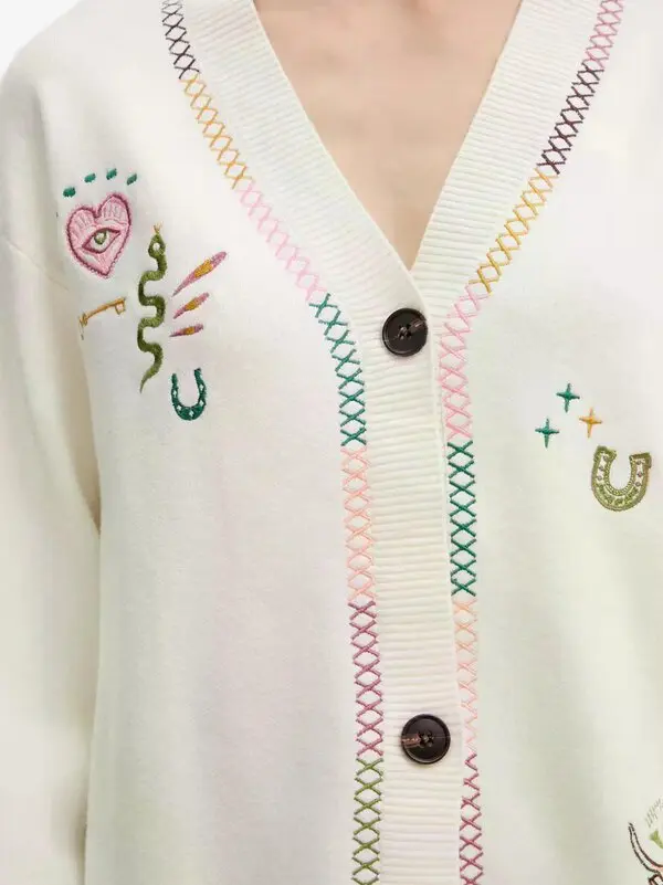 NEVER FULLY DRESSED Embroidered Motif Cardigan