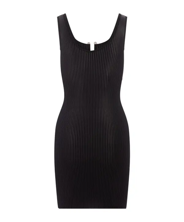 Philipp Plein Ribbed Knit Mini Dress With Skull Detail