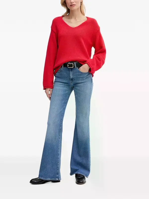 MOS MOSH Mmbine V-neck Dropped-shoulder Sweater