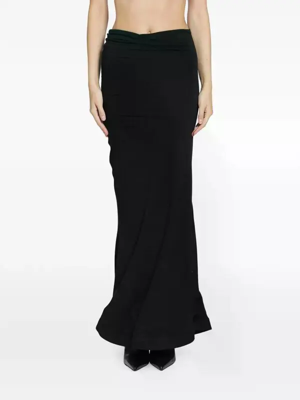 Junya Watanabe Ruched-waist Maxi Skirt - Black