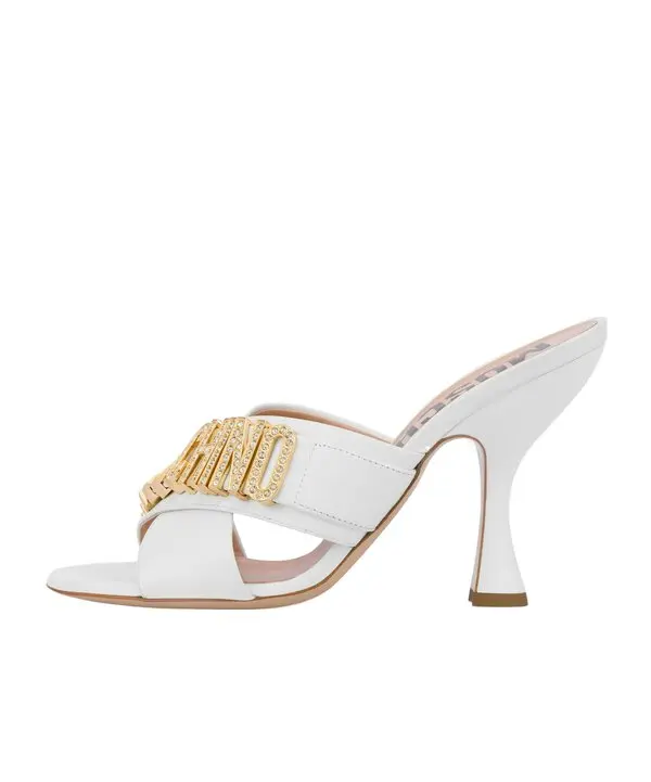 Moschino High Heel Logo Mules