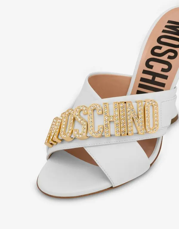 Moschino High Heel Logo Mules