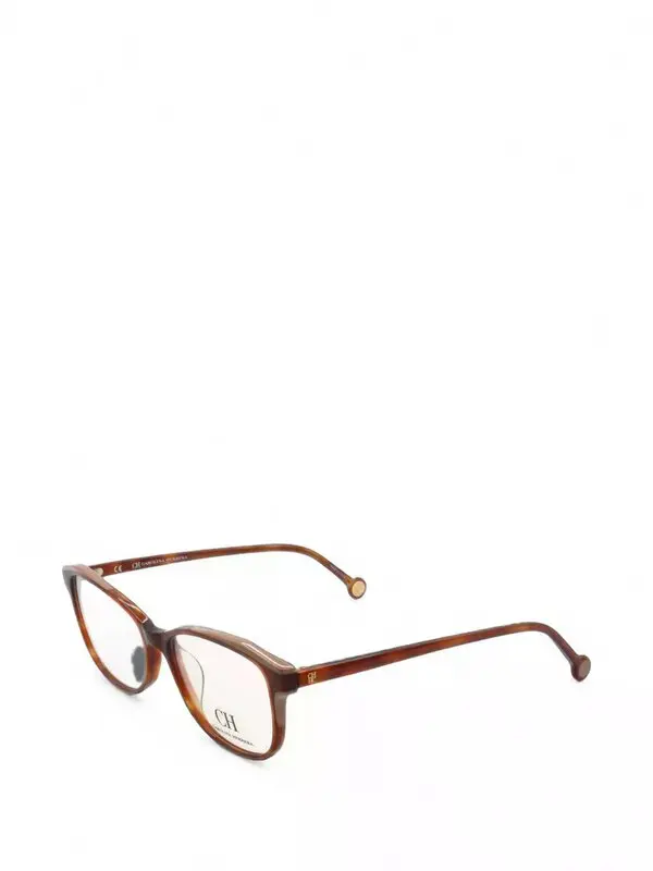 Carolina Herrera Tortoiseshell-effect Rectangle-frame Glasses