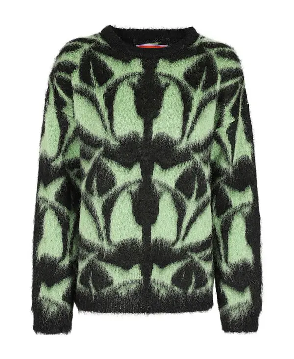 La DoubleJ Intarsia-knit Crewneck Long-sleeved Jumper - Black
