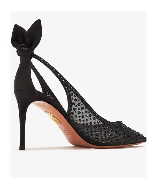 AQUAZZURA Pointed Toe Embellished Bow Detail High Heel Pumps