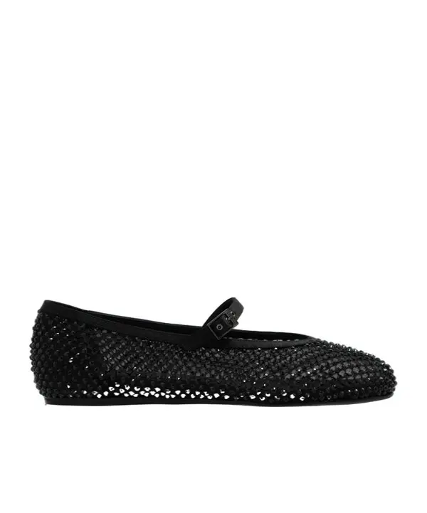 LE SILLA Gilda Crystal-embellished Ballerina Shoes - Black