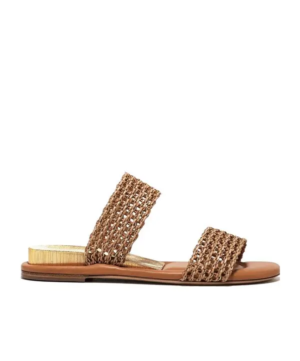 Casadei Double Strap Slip-on Sandals - Brown