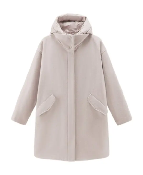 Woolrich Hooded Mid-length Parka - Nude