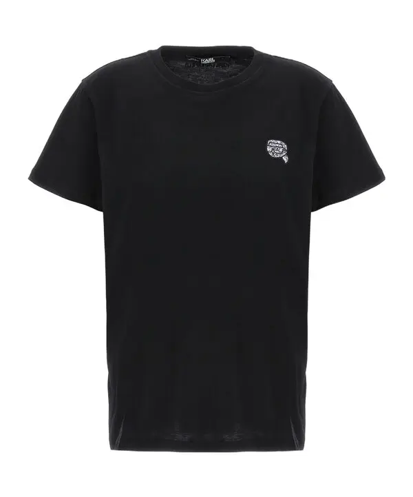 Karl Lagerfeld Ikonik 2.0 Glitter Crewneck T-shirt - Black