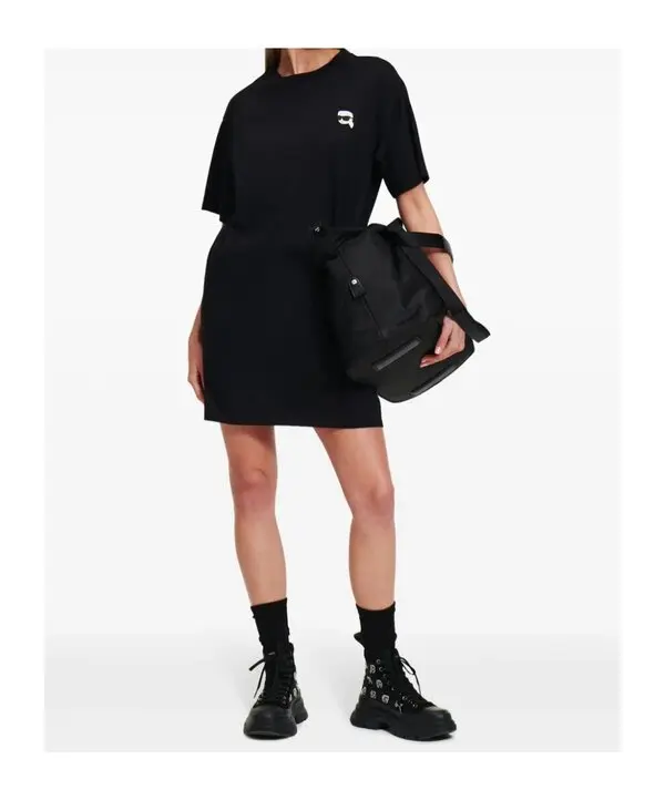 Karl Lagerfeld Mini Ikonik 2.0 Patch T-shirt Dress
