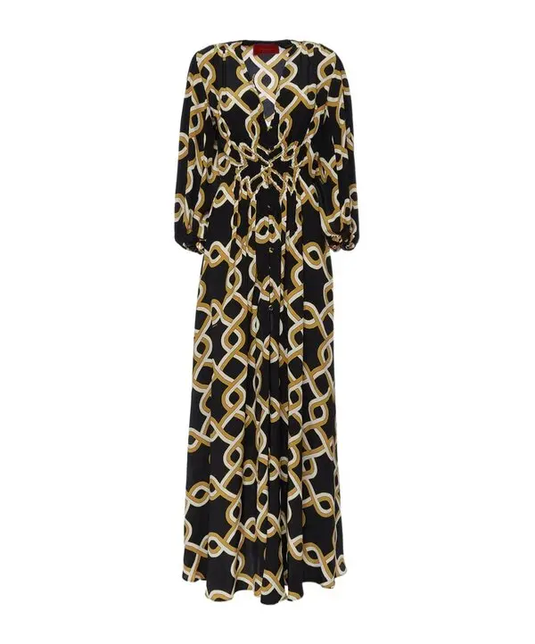 La DoubleJ Long Camerino Dress With Ruffled Embellishments