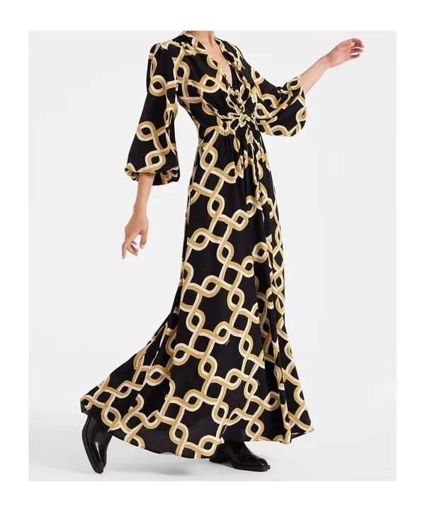 La DoubleJ Long Camerino Dress With Ruffled Embellishments
