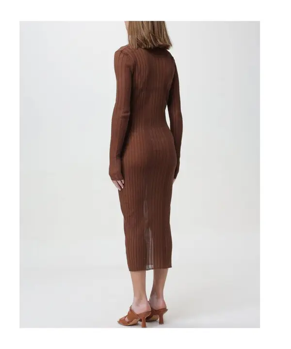 Pinko Ribbed Button-up Midi Dress