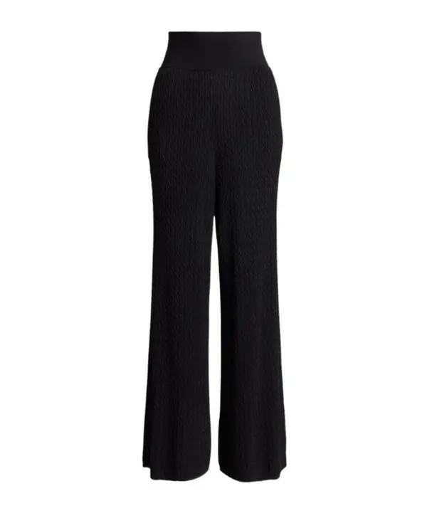 Polo Ralph Lauren Cable-knit Wide-leg Trousers - Black