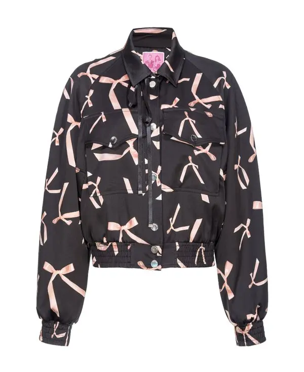 Pinko X Patrick Mcdowell Bow Printed Bomber Jacket