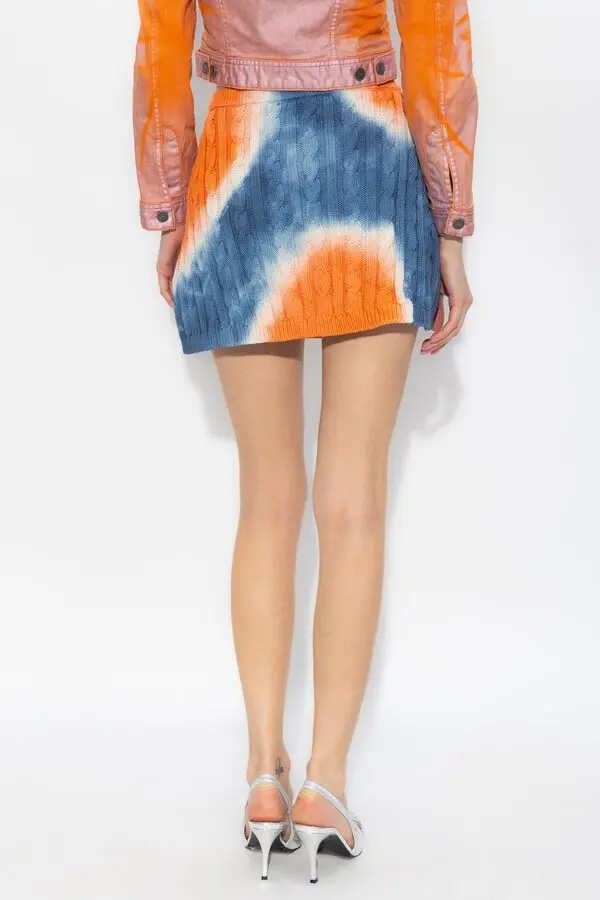 DIESEL® Tie-dye Cable Knit Mini Skirt