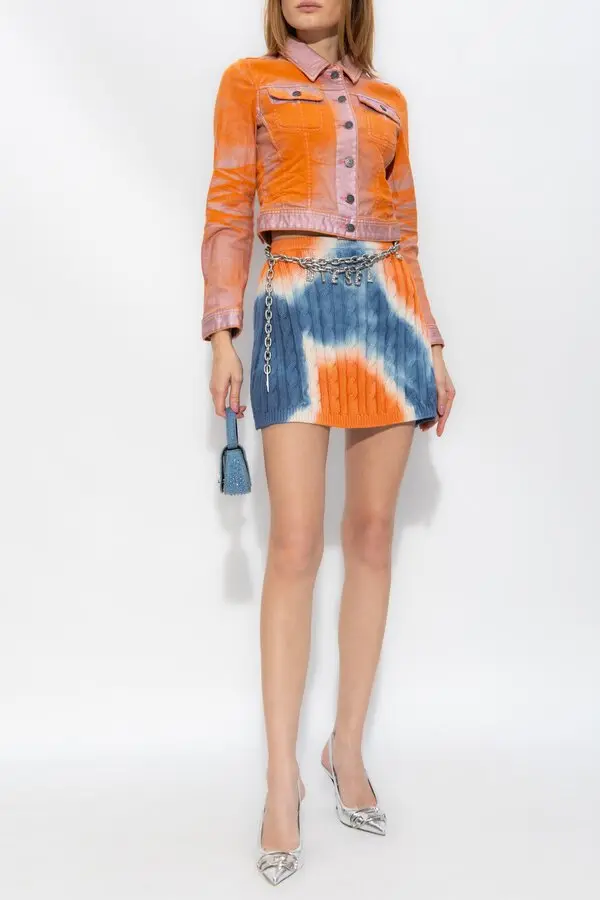 DIESEL® Tie-dye Cable Knit Mini Skirt