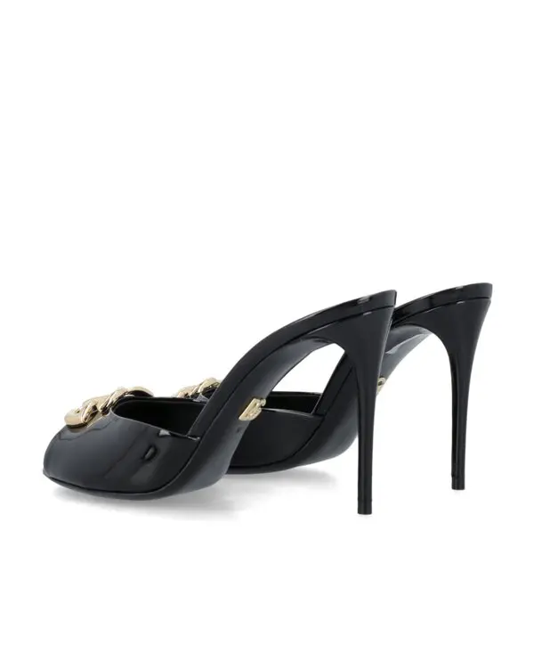 Dolce & Gabbana Dolce Gabbana Logo Plaque Patent Mules