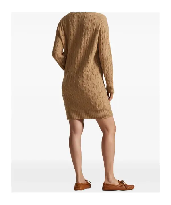 Polo Ralph Lauren Cable Knit Zip Neck Mini Dress