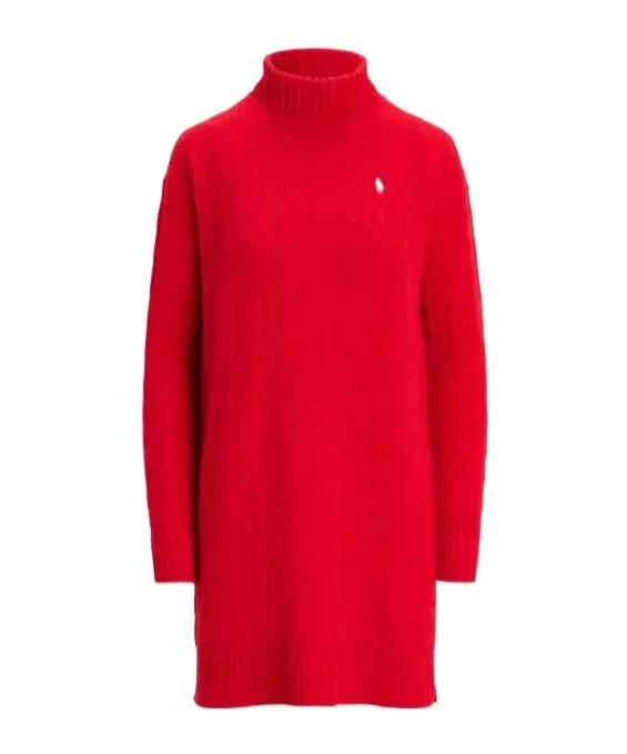 Polo Ralph Lauren Cable-knit Roll-neck Mini Dress