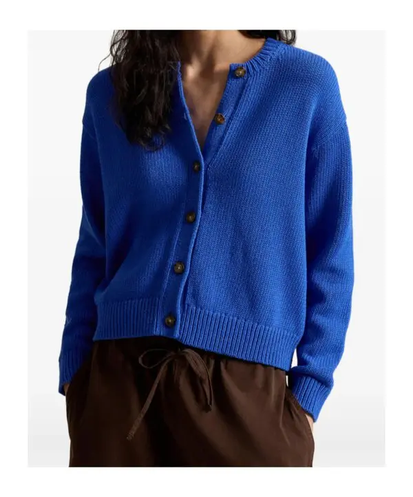Polo Ralph Lauren Round Neck Button-up Cardigan - Blue
