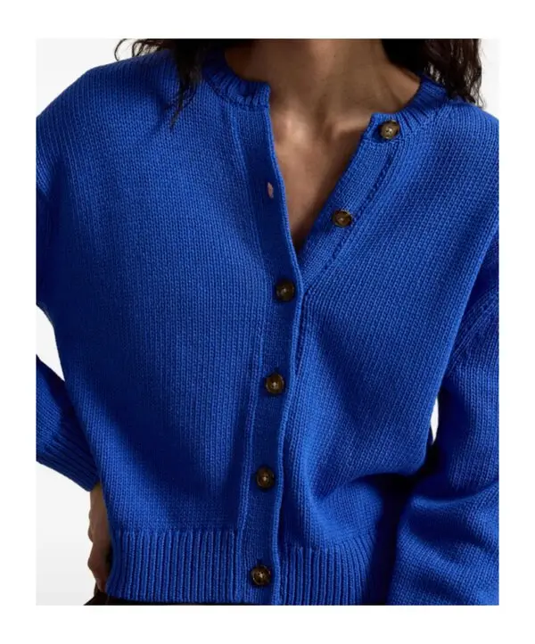 Polo Ralph Lauren Round Neck Button-up Cardigan - Blue