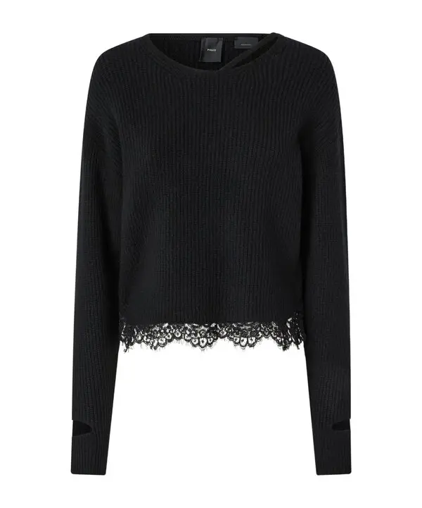 Pinko Lace-trim Sweater - Black