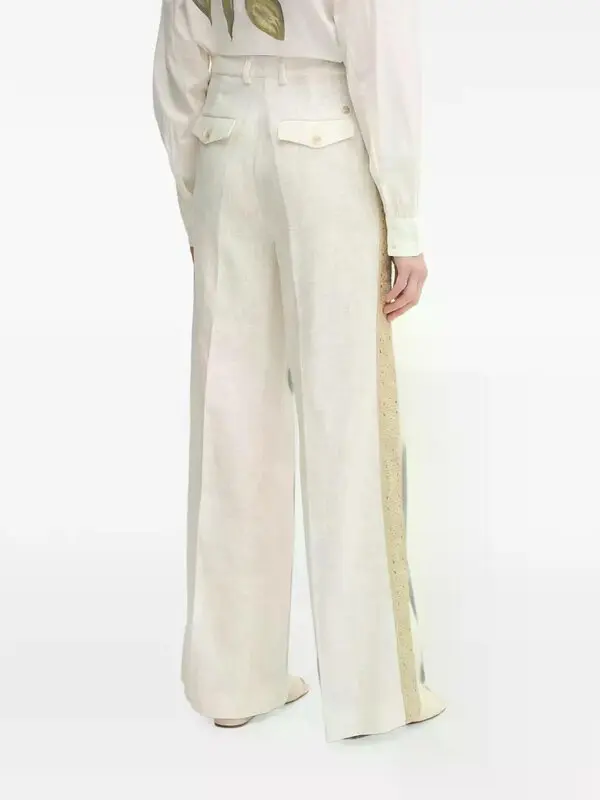 MOS MOSH Mmbeata Crochet-trim Wide-leg Trousers