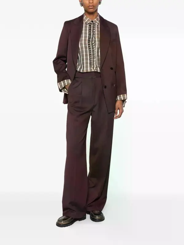 FORTE_FORTE Ruffled Check Shirt - Green