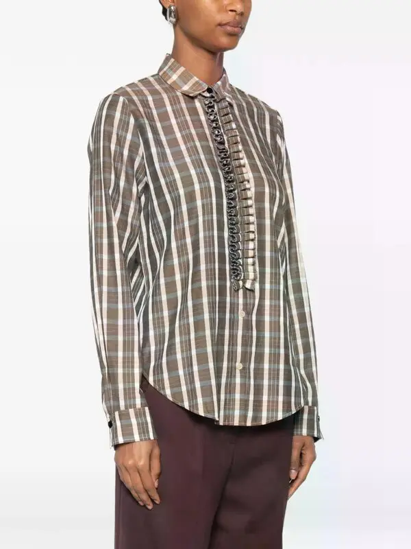 FORTE_FORTE Ruffled Check Shirt