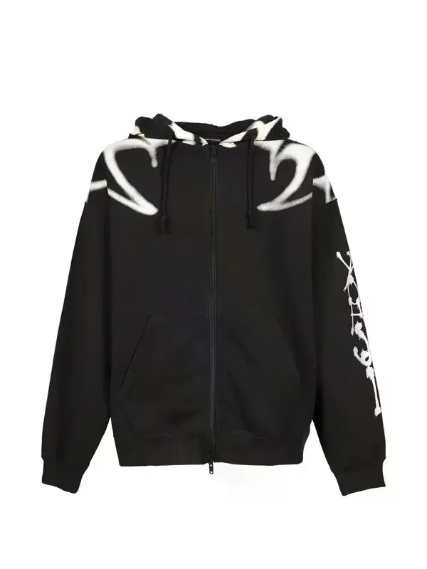Y3 Chito Graphic French-terry Zip Hoodie - Black