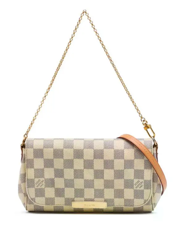 LOUIS VUITTON 2015 Damier Azur Favorite Pm Satchel - White