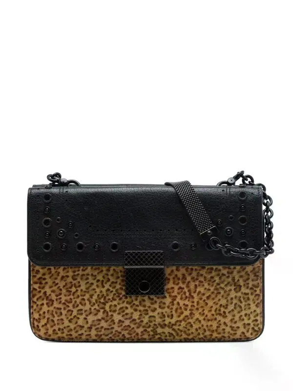 Bottega Veneta 2012-2026 Leopard Printed Pony Hair Glass Shoulder Bag - Brown