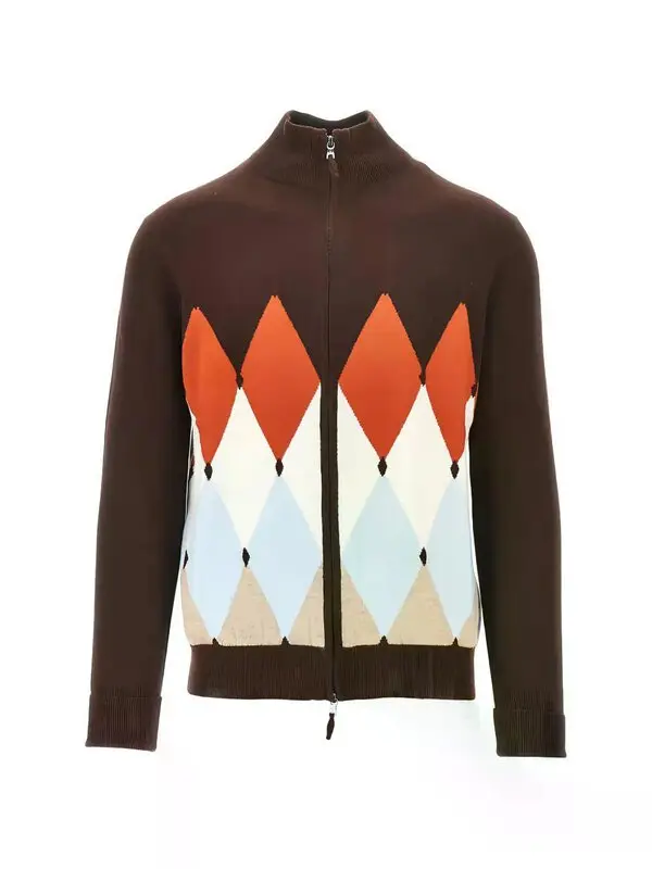 BALLANTYNE Argyle Cashmere Sweater - Brown