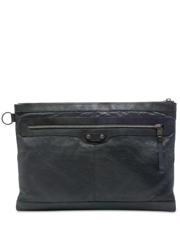 Balenciaga Lambskin Motocross Clutch Bag