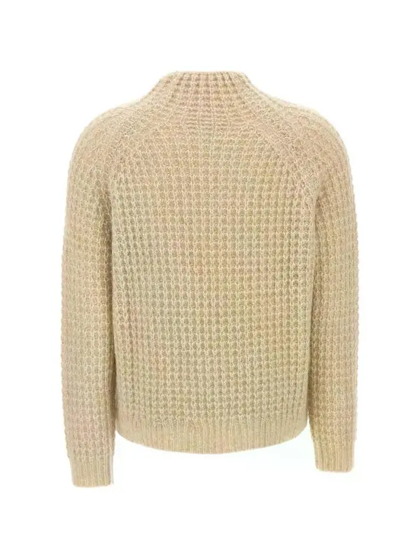 Hemisphere Open-knit Mock-neck Sweater