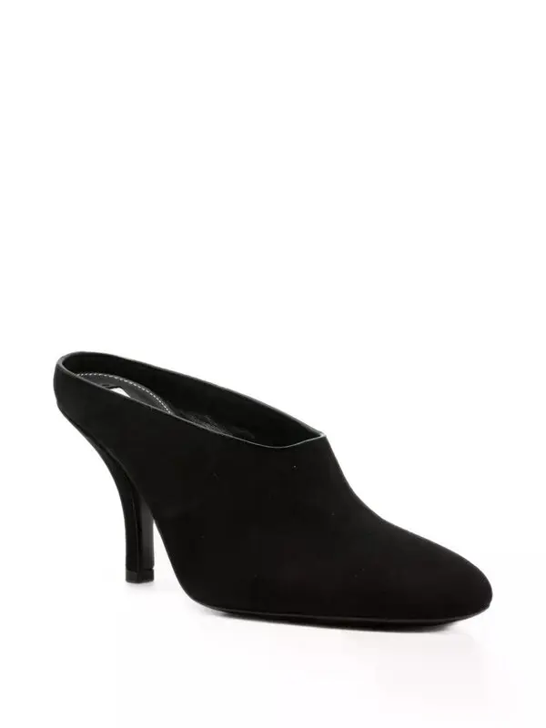 TOTEME Contour Suede Mules - Black