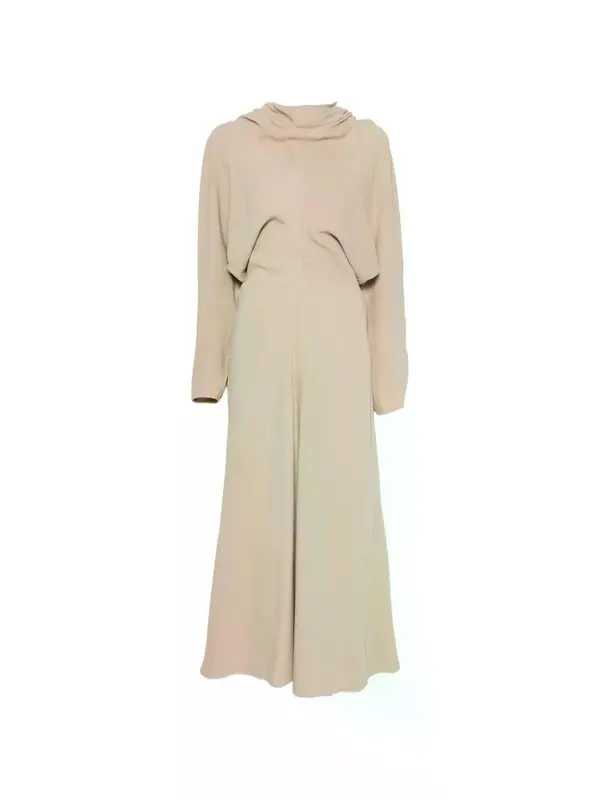 TOTEME Scarf-neck Draped Maxi Dress - Neutrals