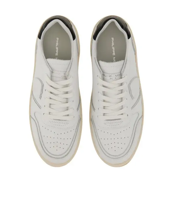 Philippe Model Low Top Sneakers With Perforated Details And Logo