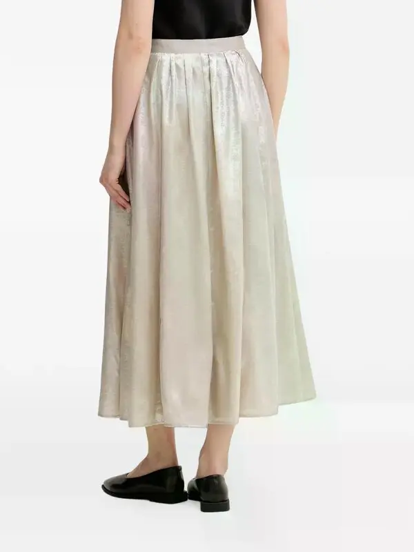 OUI Metallic-effect Pleated Midi Skirt