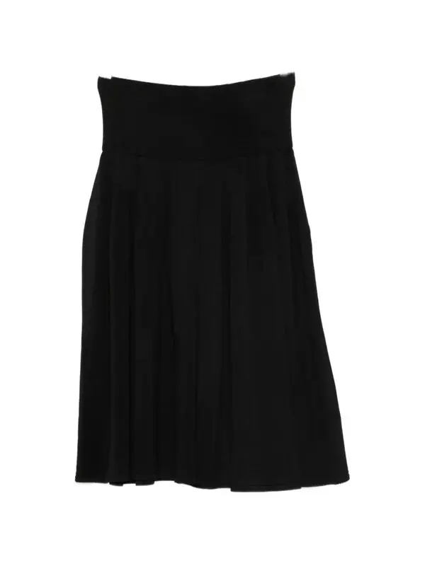TOTEME Ribbed-waist Pleated Midi Skirt - Black