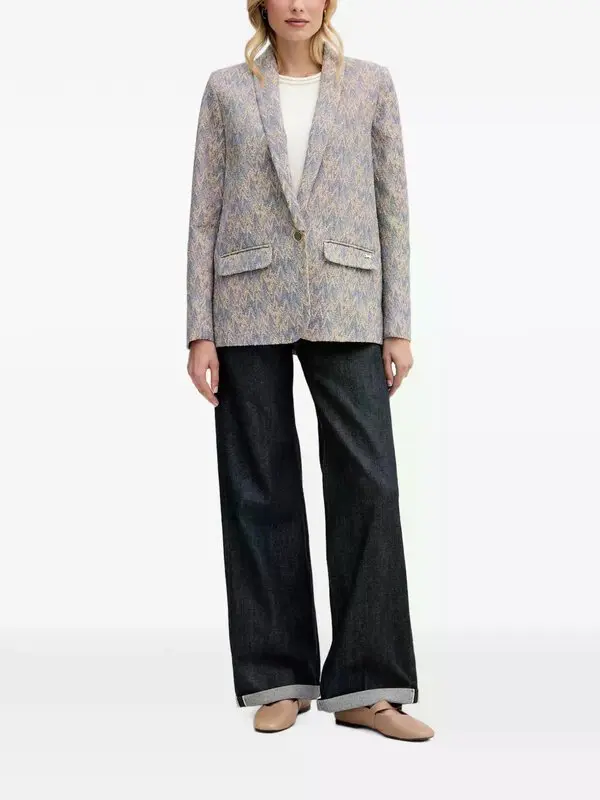 MOS MOSH Mmwren Eve Chevron-pattern Shawl-collar Blazer - Blue