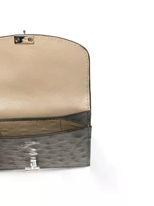 TOTEME T-lock Ostrich-texture Wallet