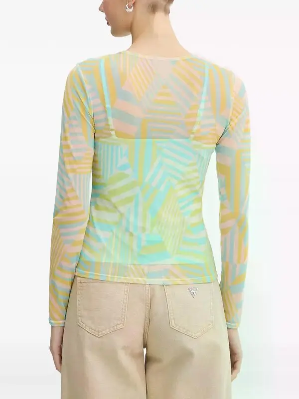 NEVER FULLY DRESSED Geometric-print Mesh T-shirt