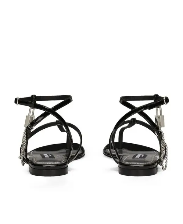 Dolce & Gabbana Dolce Gabbana Padlock Chain-link Flat Sandals